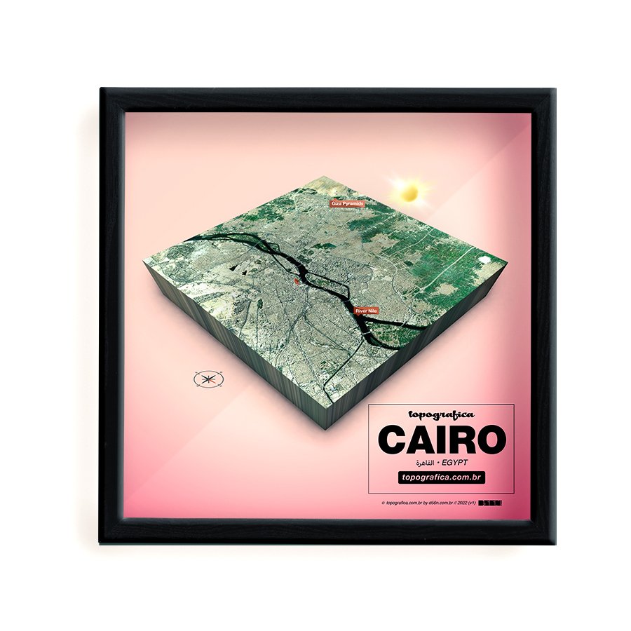 CAIRO (EGITO) – Mapa 3D infográfico – 1 quadro/posição – TOPOGRAFICA